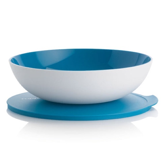 Tupperware | Dining | Tupperware Blue And White Bowl With Lid | Poshmark